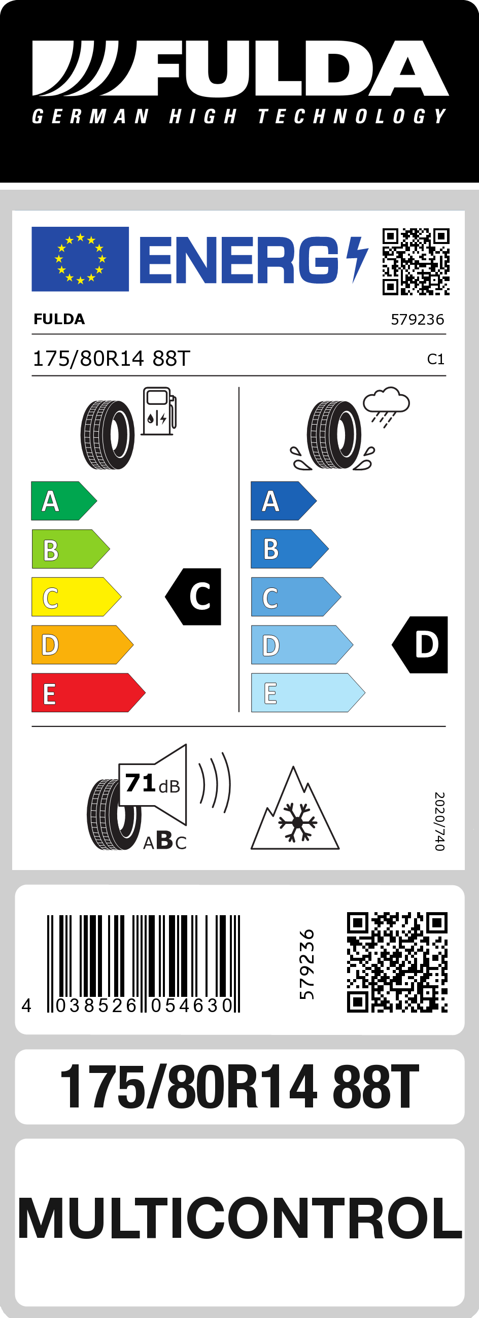 Fulda MultiControl 175/80 R14 88T M+S Ganzjahresreifen - ATU